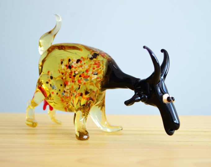 Yellow Glass Goat Figurines Blown Glass Goat Ornament Goat - Etsy
