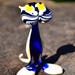 Blue Glass Cat Figurine Cat Animals Glass Cat Miniature Art - Etsy