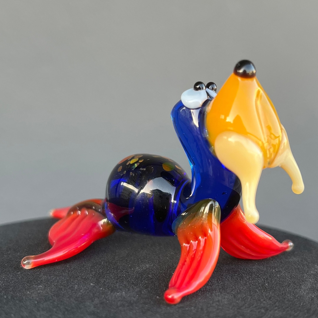 Glass Walrus Figurine – Blown Glass Walrus Sculpture – Handmade Murano ...