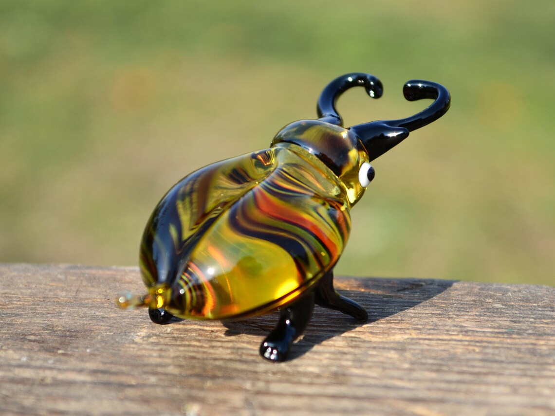 Glass Bug Figurine Animals Glass Bug Miniature Art Glass Blown | Etsy