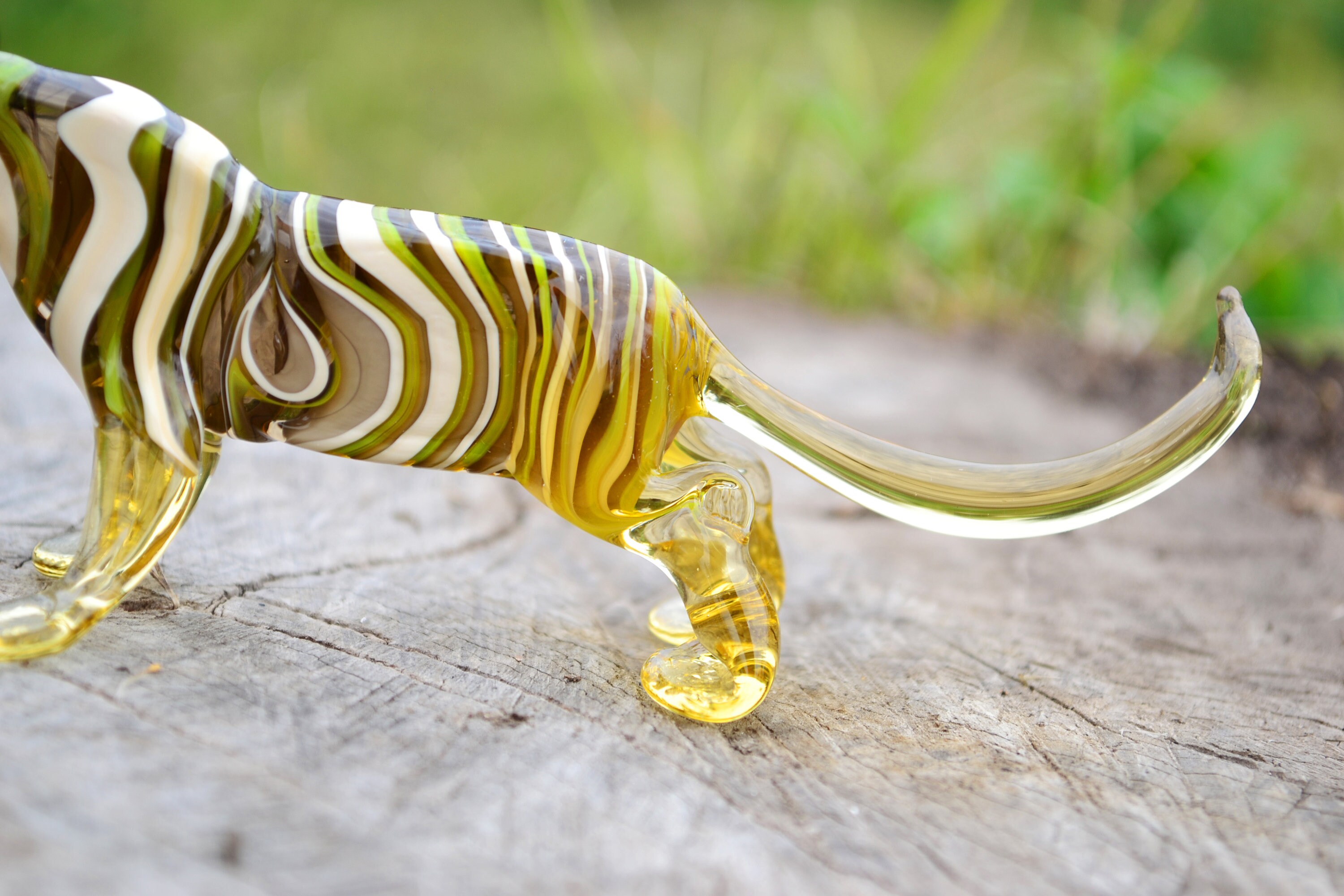 Glass Tiger Figurine Hand Blown Tiger Animals Glass Tiger - Etsy