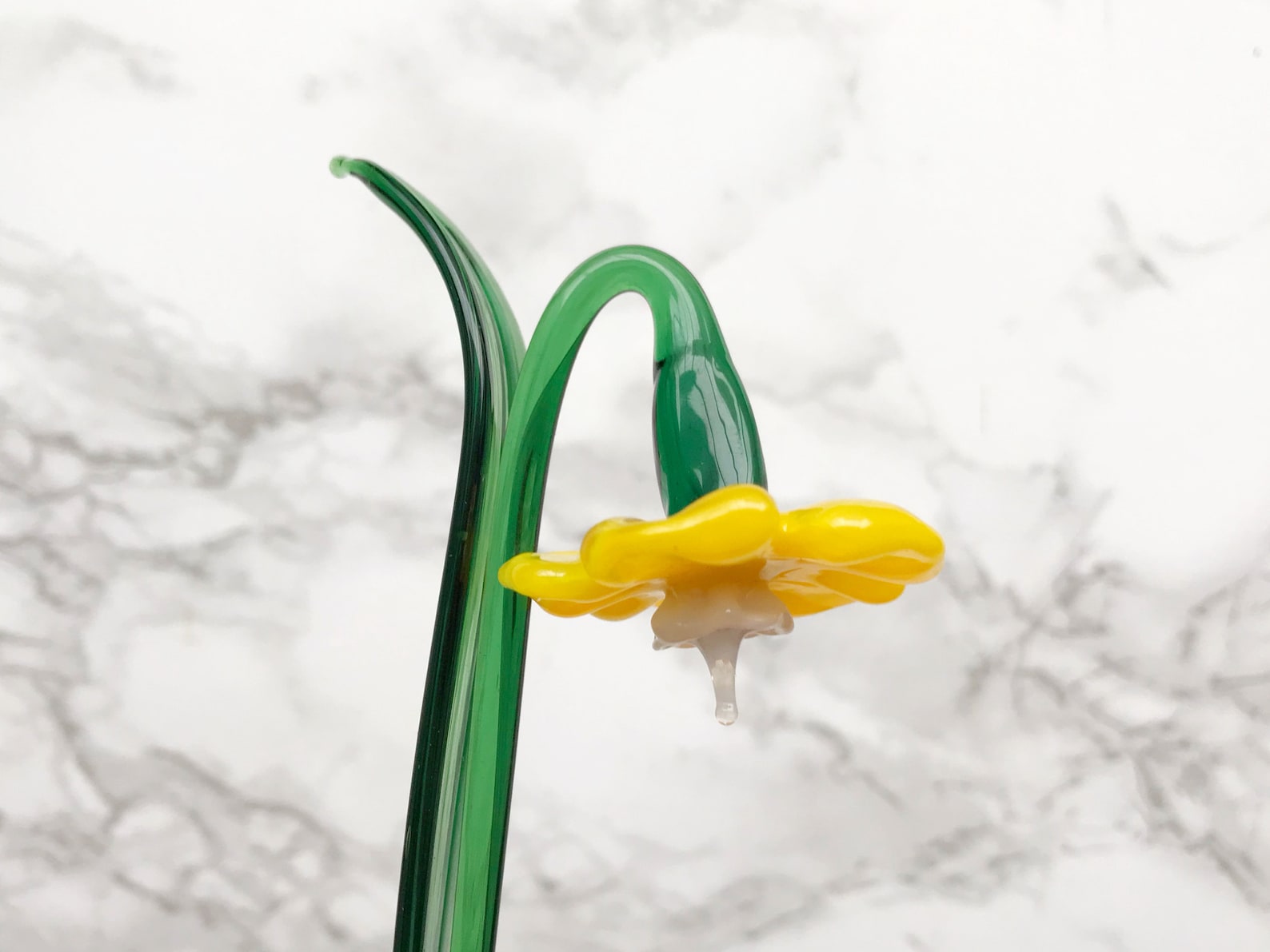 Yellow Glass Daisy Flower Figurine Yellow Glass Daisy Flower - Etsy