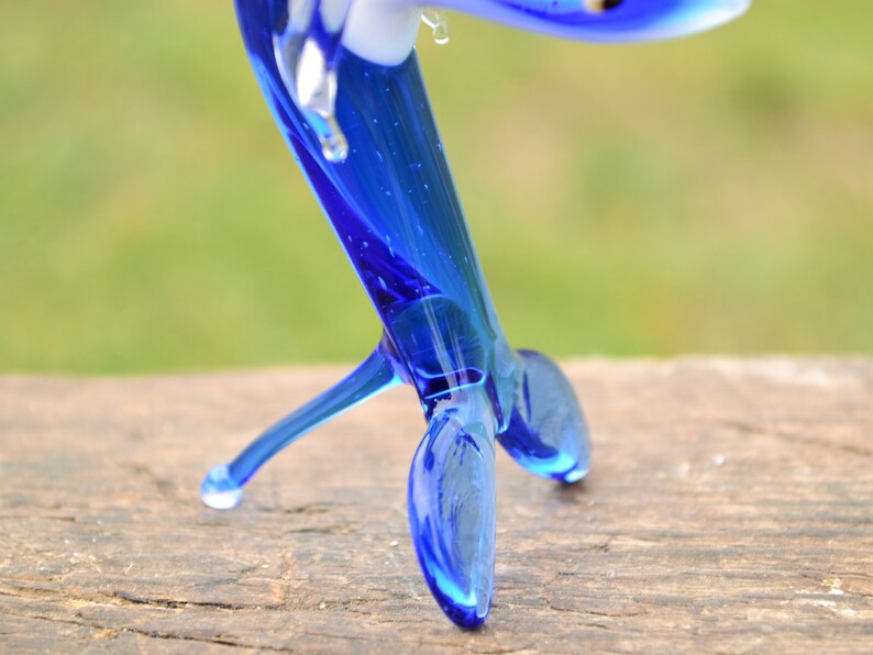Blue Glass Dolphin Figurine Blown Animals Glass Dolphins - Etsy