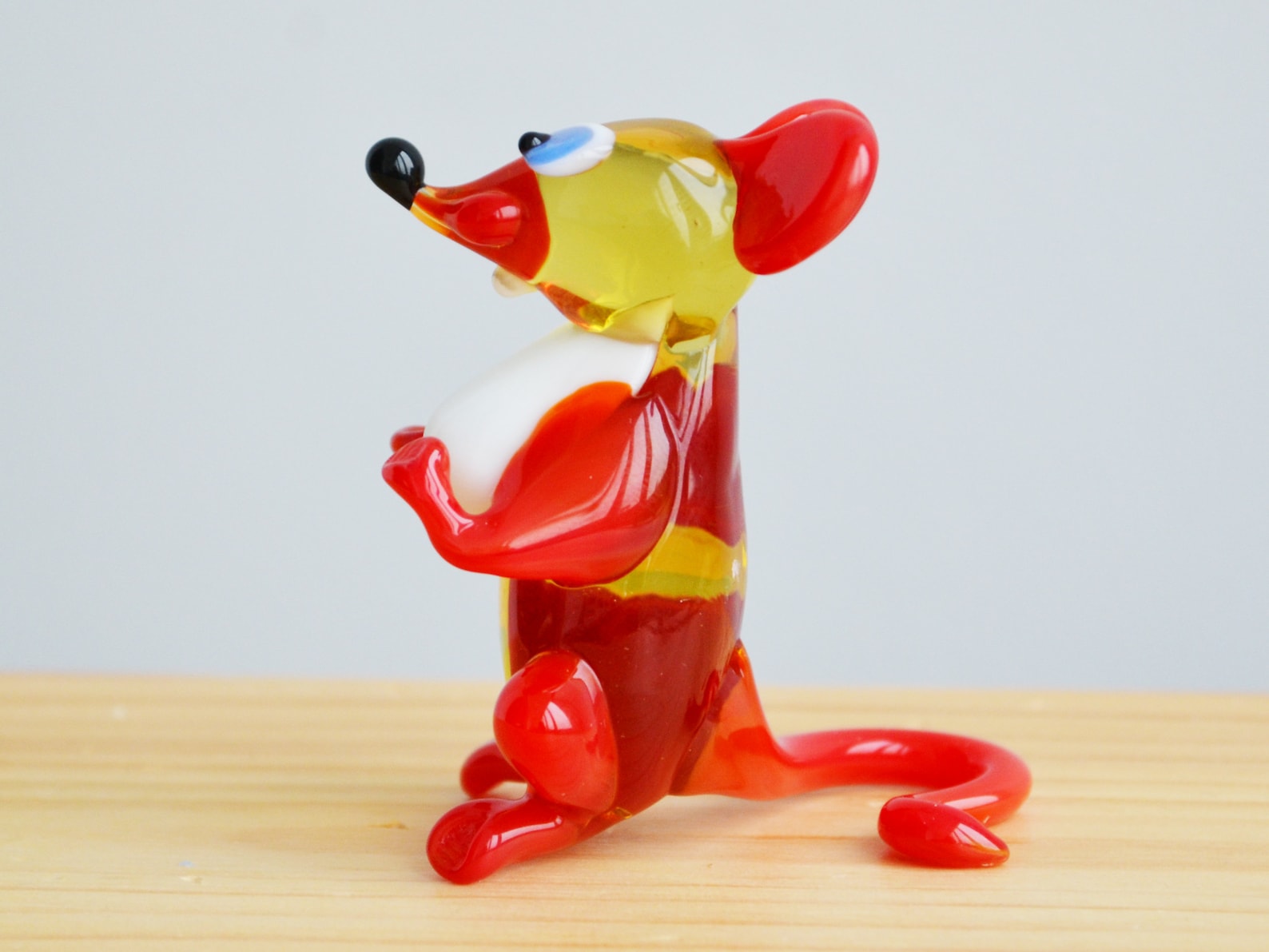 Red Glass Mouse Figurine Mouse Animals Glass Red Mouse | Etsy