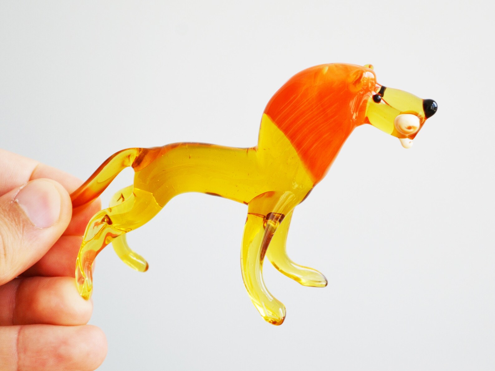 Blown Glass Lion Collectible Figures Lion Glass Colorful - Etsy