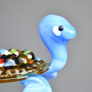 Blue Glass Turtle Figurine Animals Glass Turtles Sculpture Art Glass ...