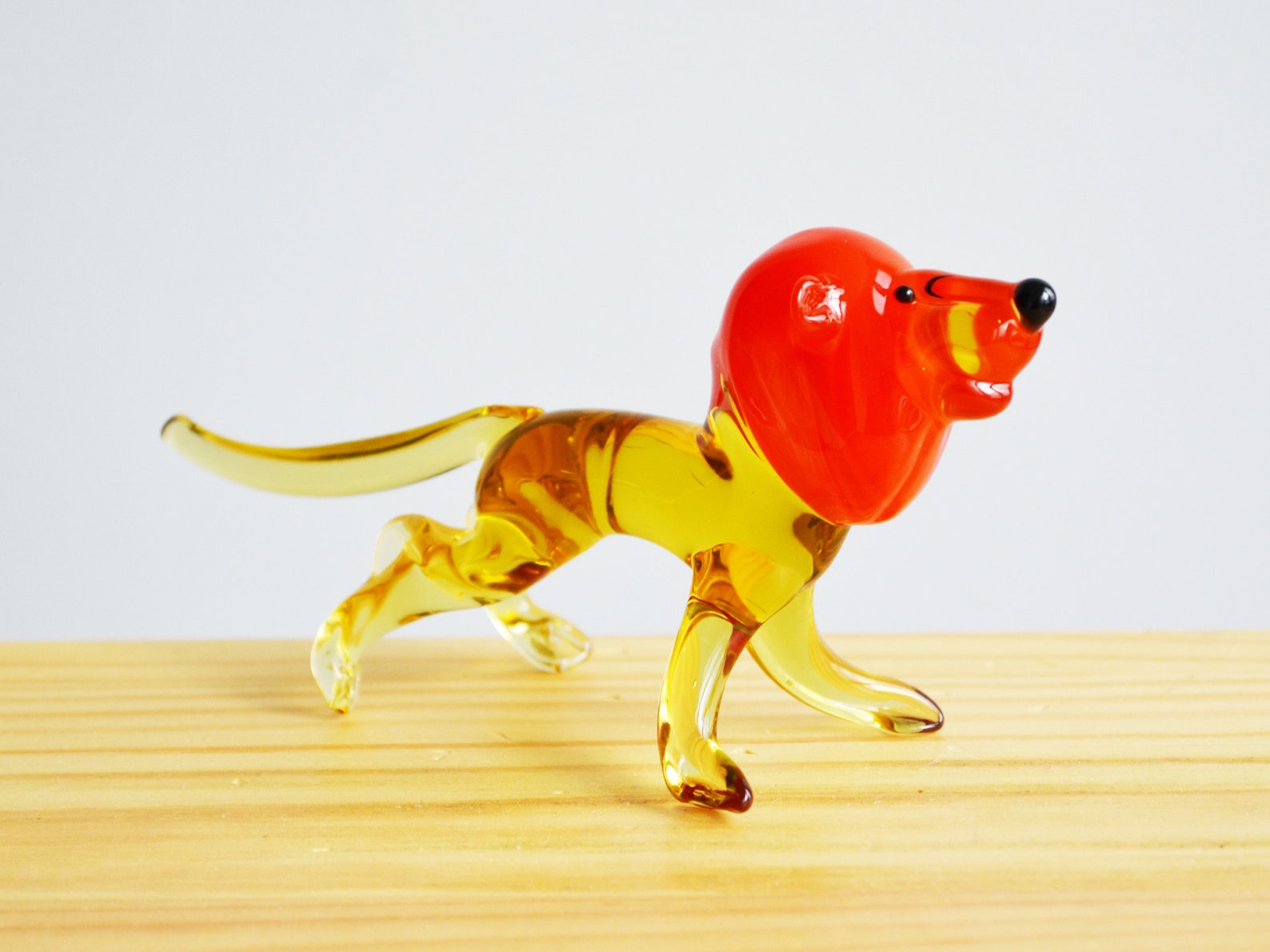 Art Glass Lion Figurine Animals Blown Glass Lion Sculpture | Etsy