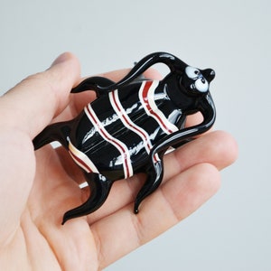 Art Glass Bug Figure Murano Bug Blown Animals Black Sculpture Glass Bug ...