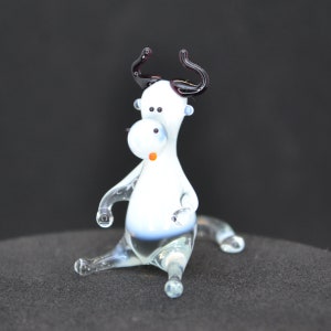 Small Cow Sculpture Art Glass Cow Statue Figurine Blown Glass Mini Cow ...