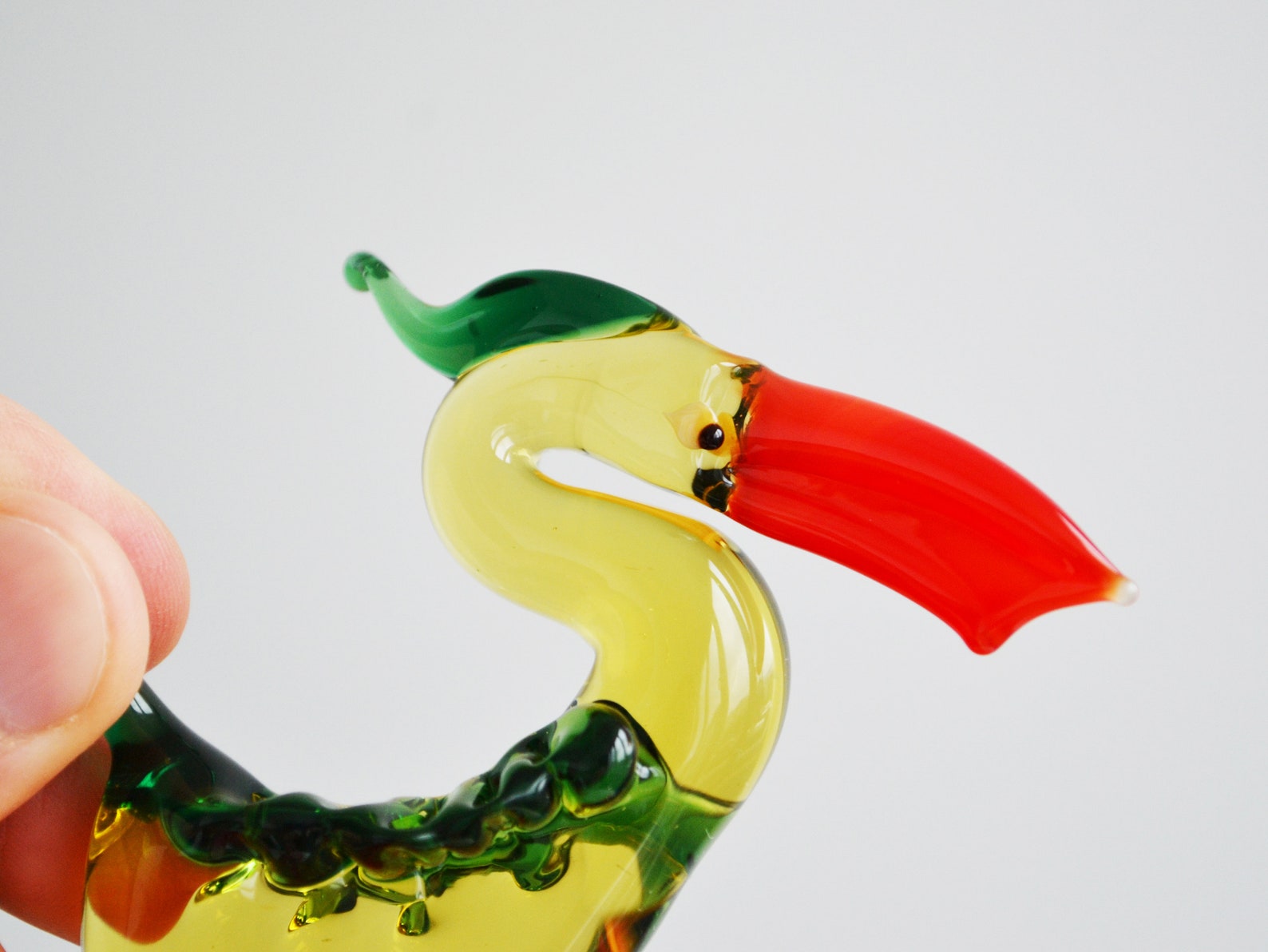 Glass Pelican Figure Pelican Bird Sculpture Pelicans Statue Murano Bird ...