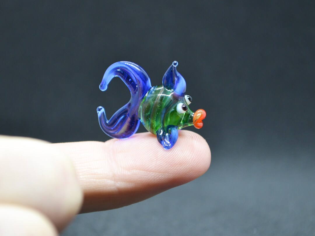 Blown Glass Fish Art Glass Fish Statue Figurine Mini Fish Statue Micro ...