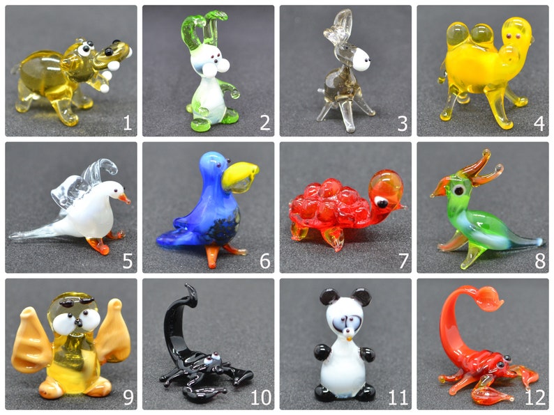 Small Glass Animals Miniature Mini Figurines Glass Animals - Etsy