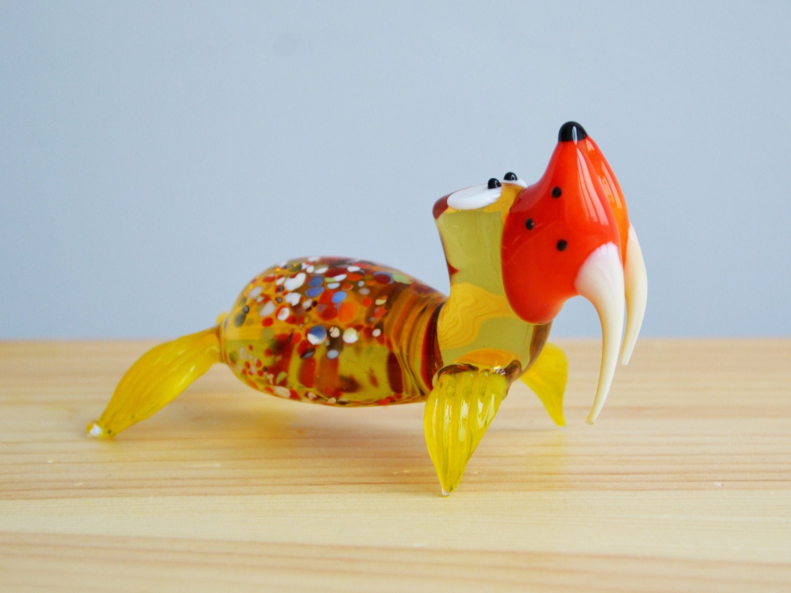 Yellow Glass Walrus Figurine Animals Glass Walrus Sculpture - Etsy