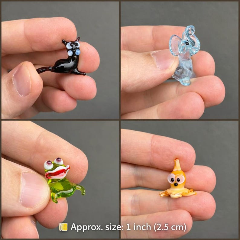 Miniature Glass Animal Figurines Set of 25, Hand-blown, Assorted - Etsy