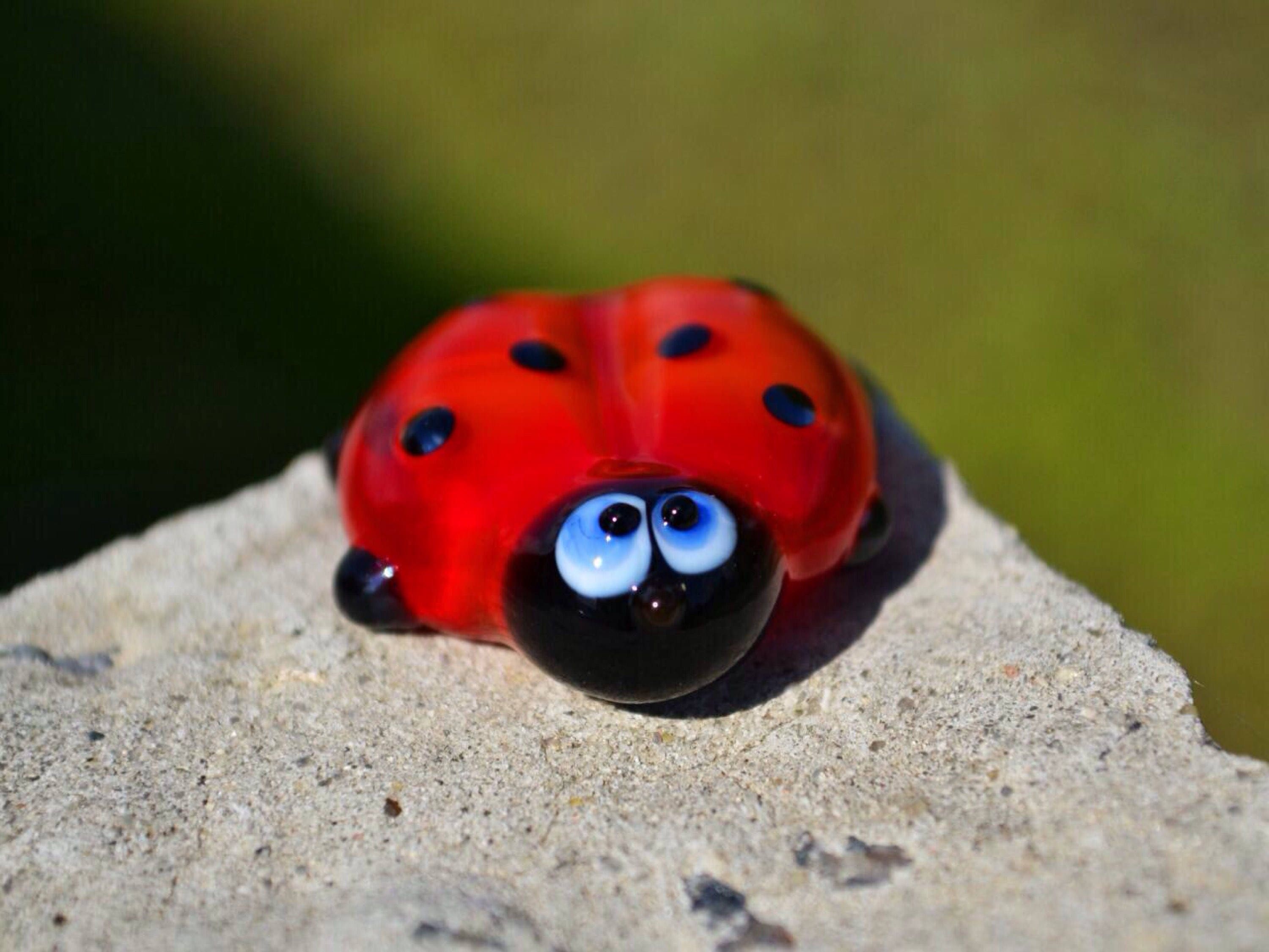 Glass Ladybug Figurines Blown Dollhouse Ladybug Birds Small - Etsy