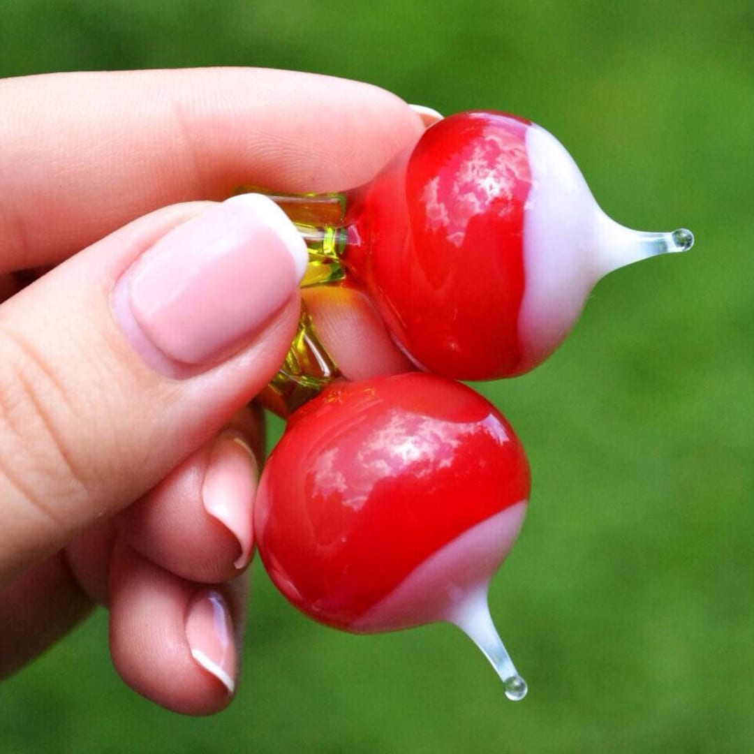 Glass Radish Figurine Fused Glass Figures Father's Day Toy Vegetable ...