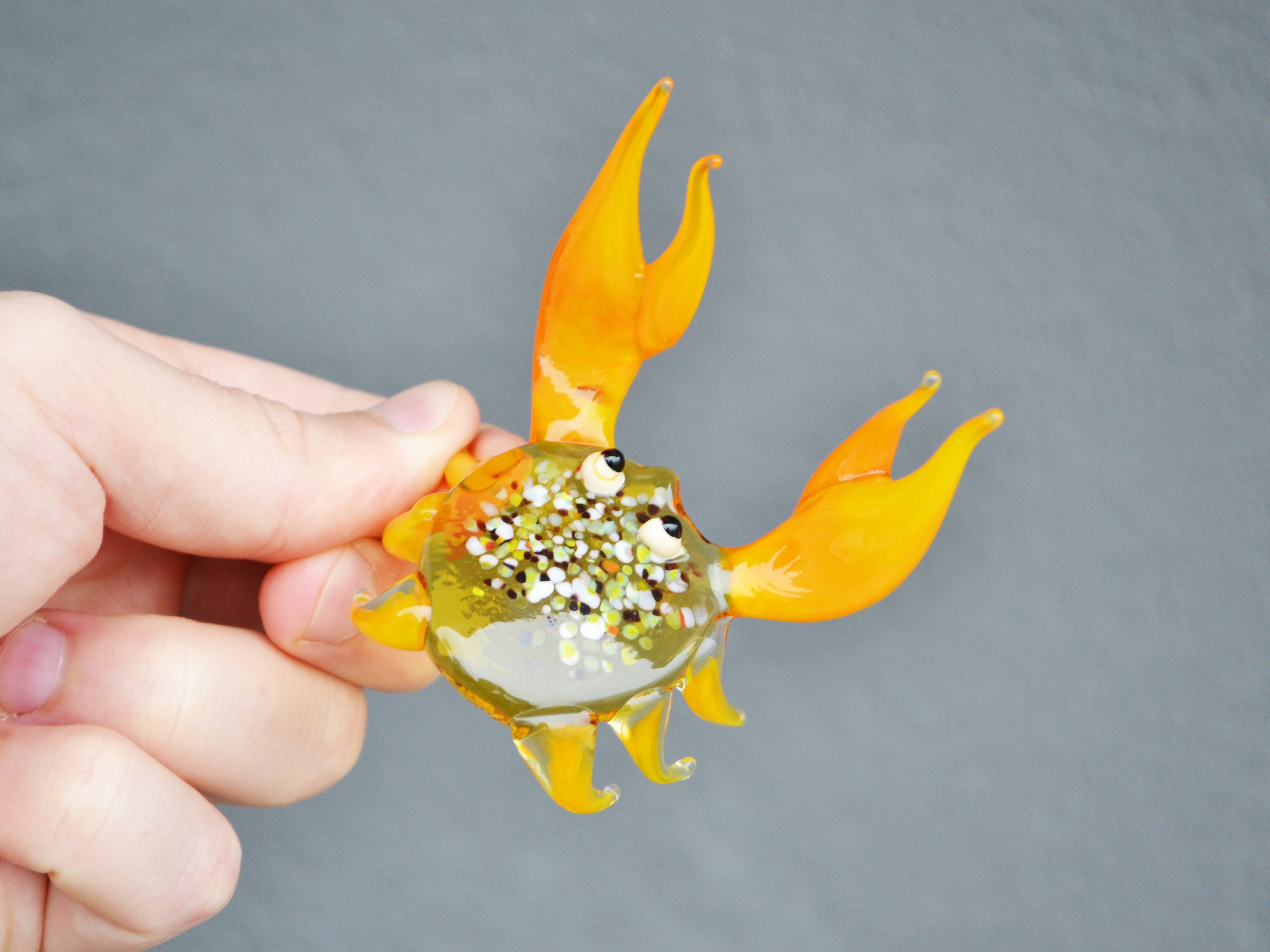 Orange Glass Crab Figurine Animals Glass Crab Shelf Decor Art - Etsy