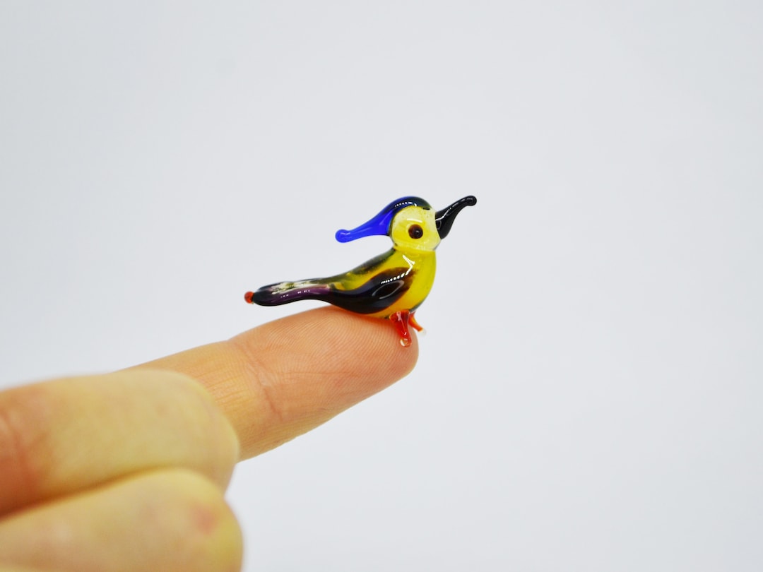 Blown Glass Bird Mini Glass Bird Figures Micro Glass Bird Art - Etsy