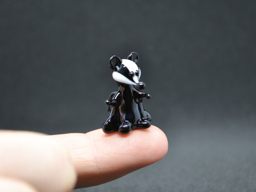 Art Glass Badger Statue Figurine Small Badger Sculpture Blown - Etsy