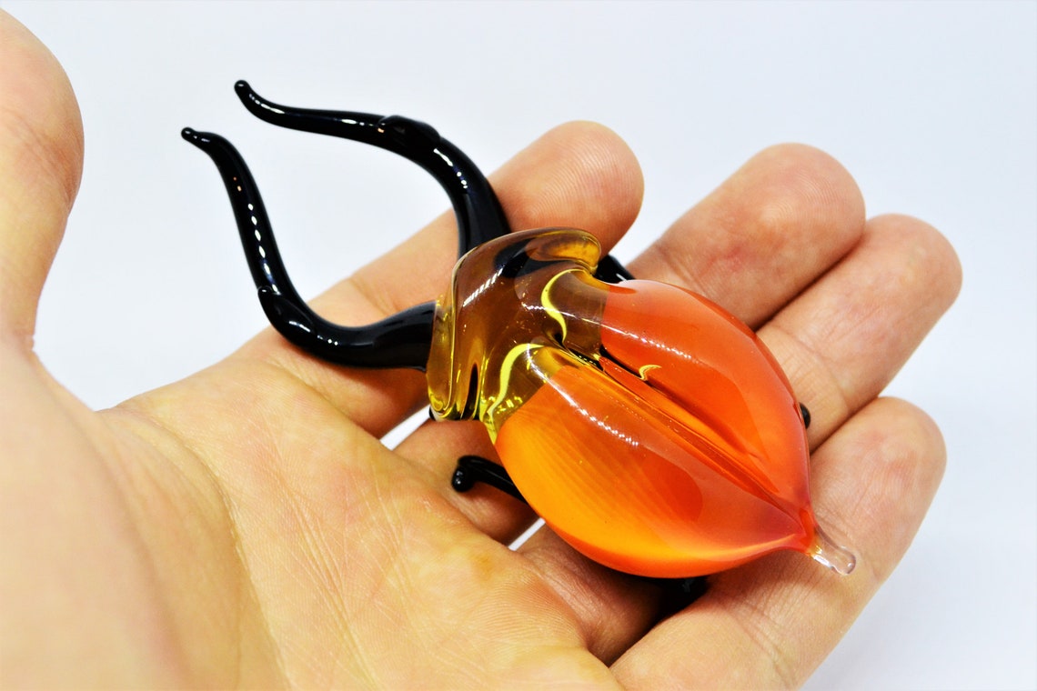Red Glass Bug Figurine Animals Bug Miniature Artglass Blown - Etsy