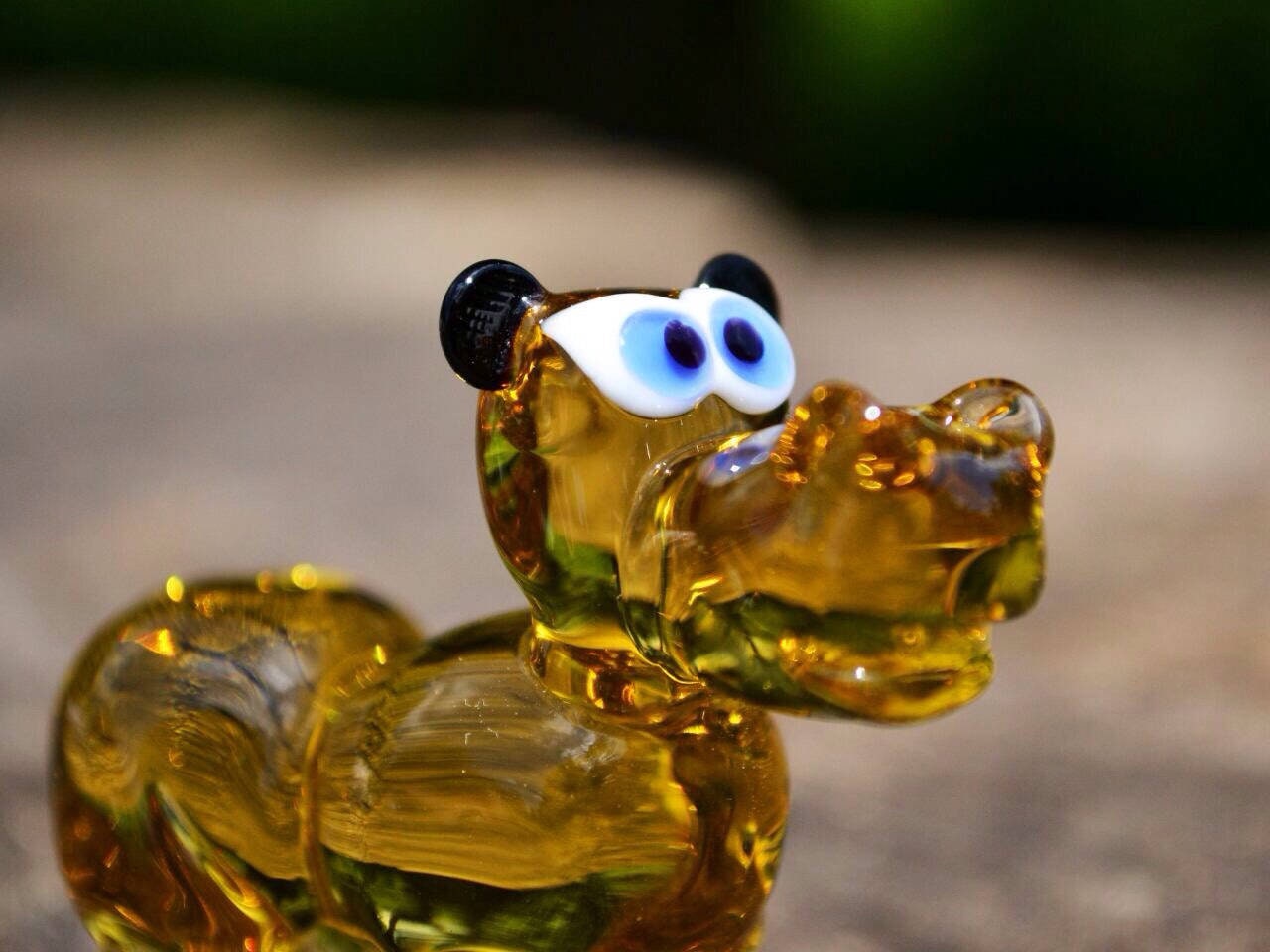 Yellow Glass Hippo Figurine Hippo Animals Glass Hippopotamus - Etsy