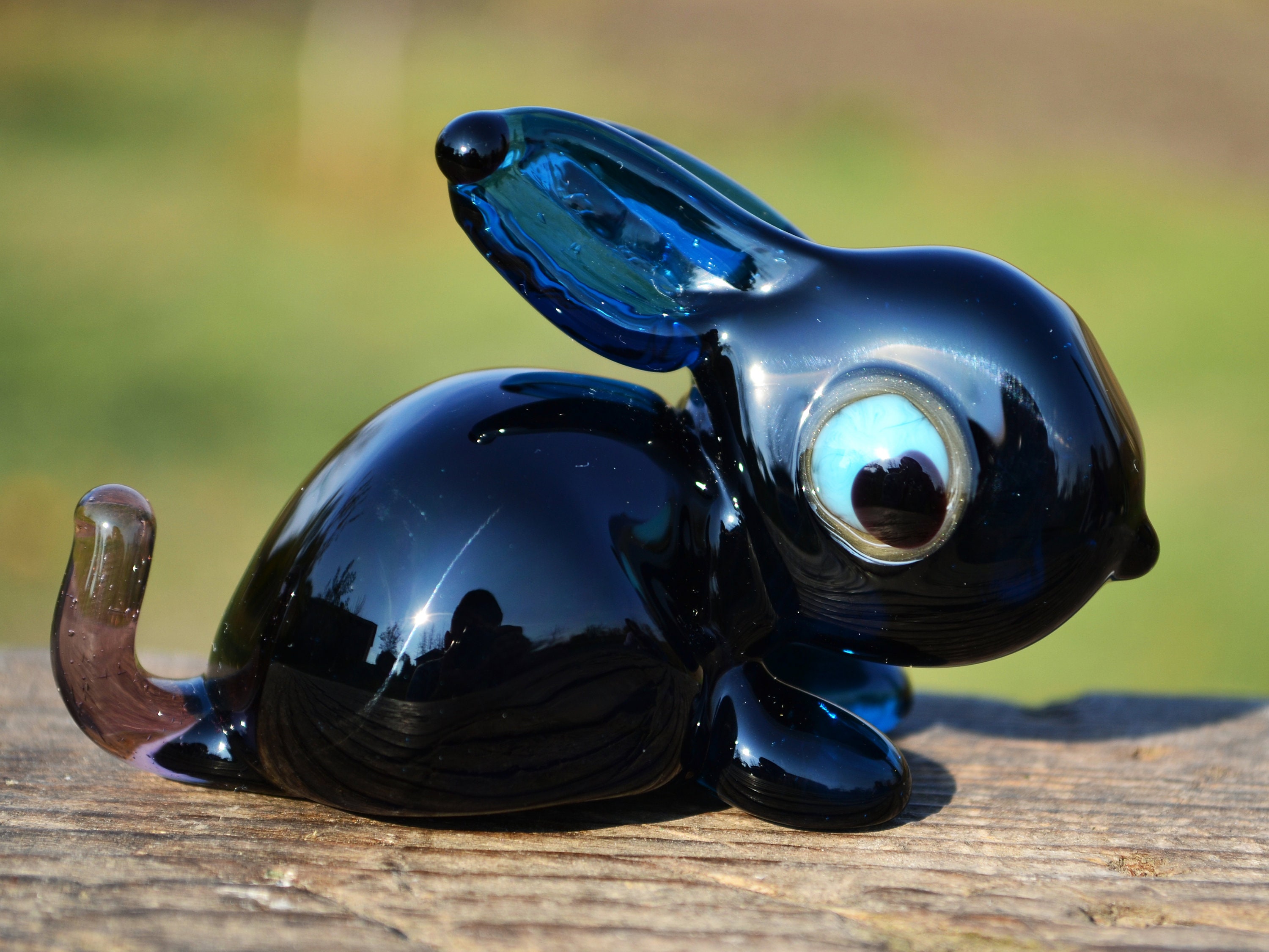 Glass Sculptures & Figurines Glass Rabbit Easter Gift Figurine Animals ...