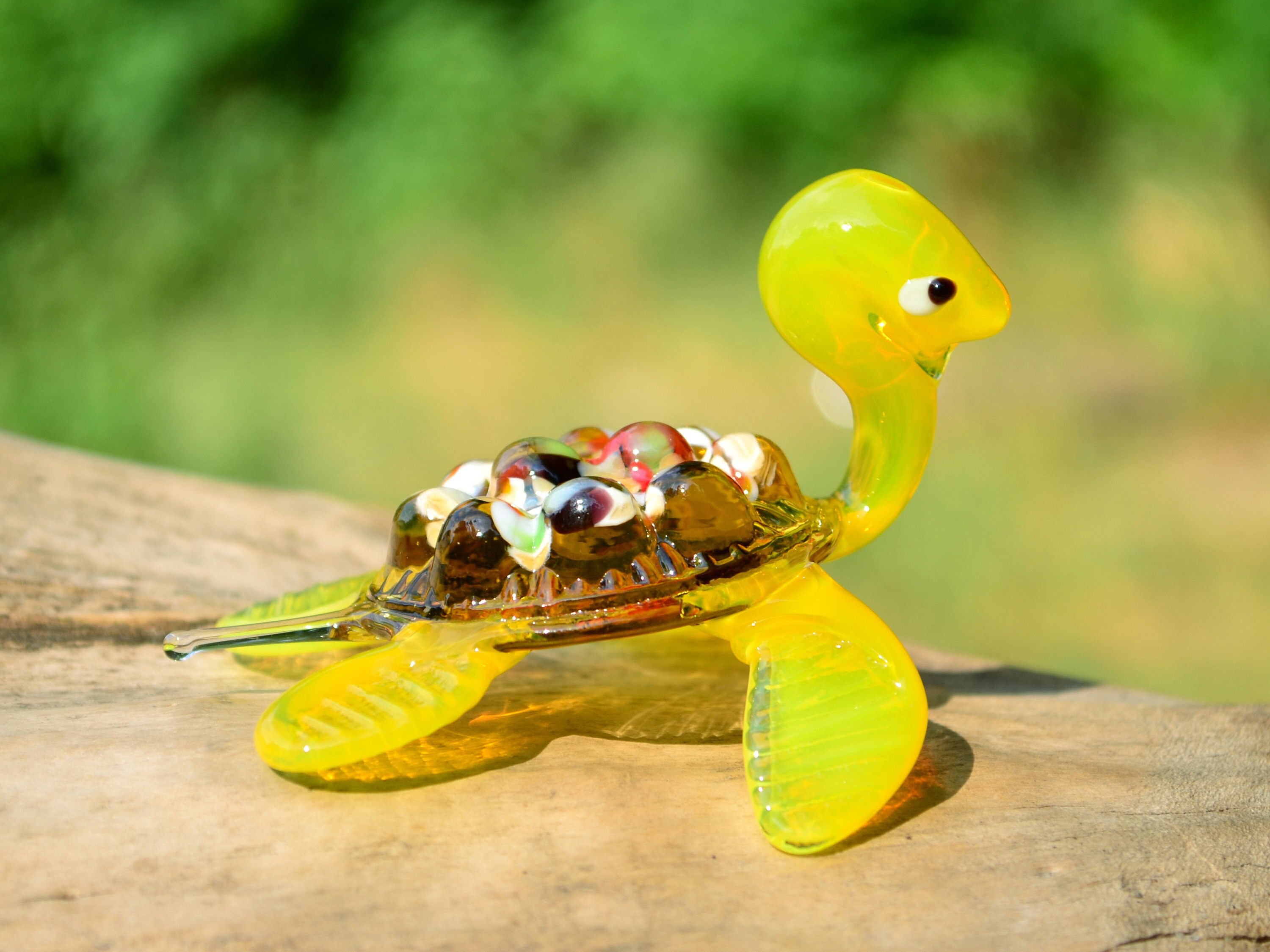 Yellow Glass Turtle Figurine Animals Glass Turtles Sculpture - Etsy