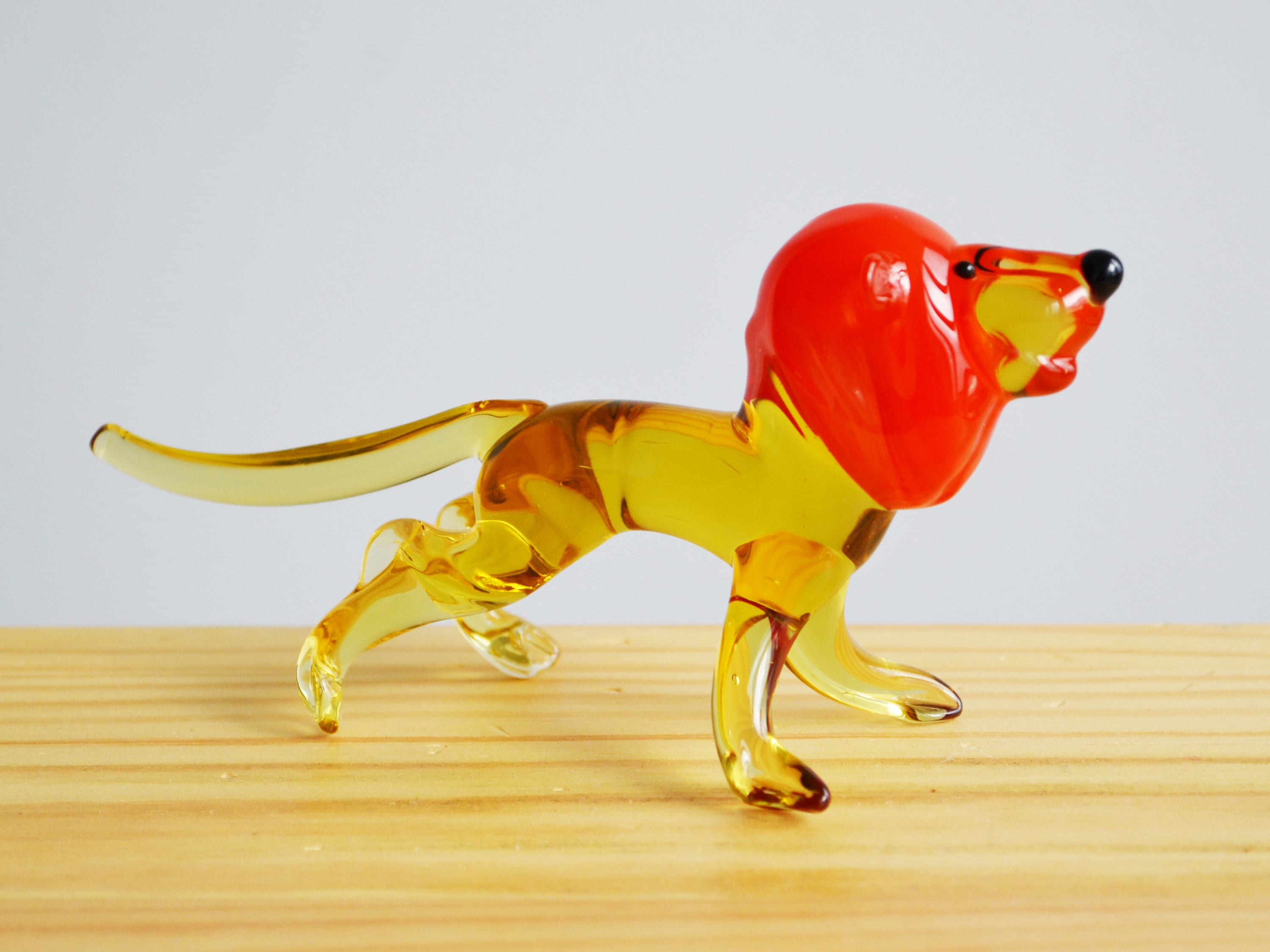 Art Glass Lion Figurine Animals Blown Glass Lion Sculpture - Etsy