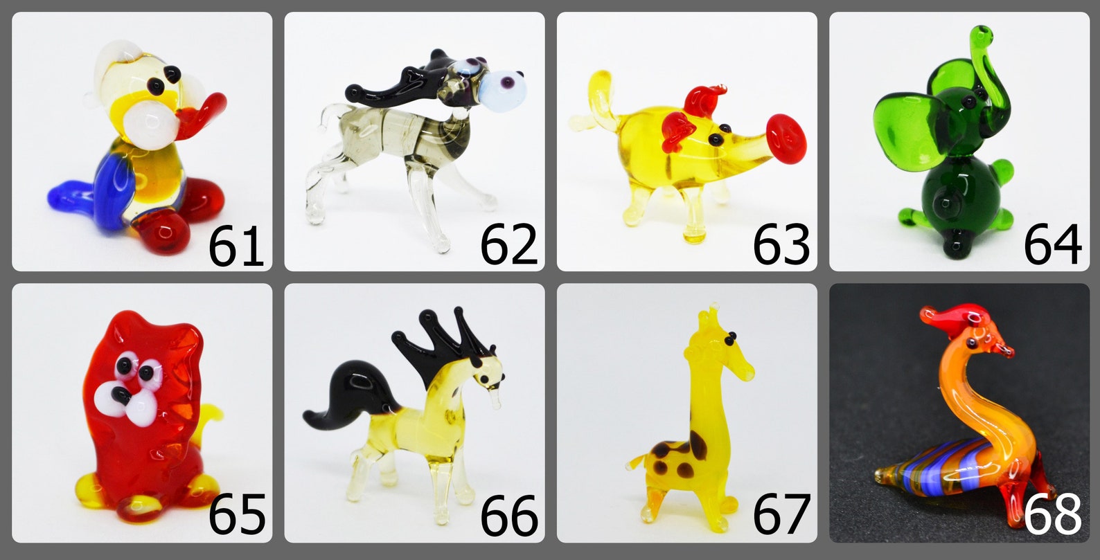 Small Glass Animals Miniature Mini Figurines Glass Animals | Etsy