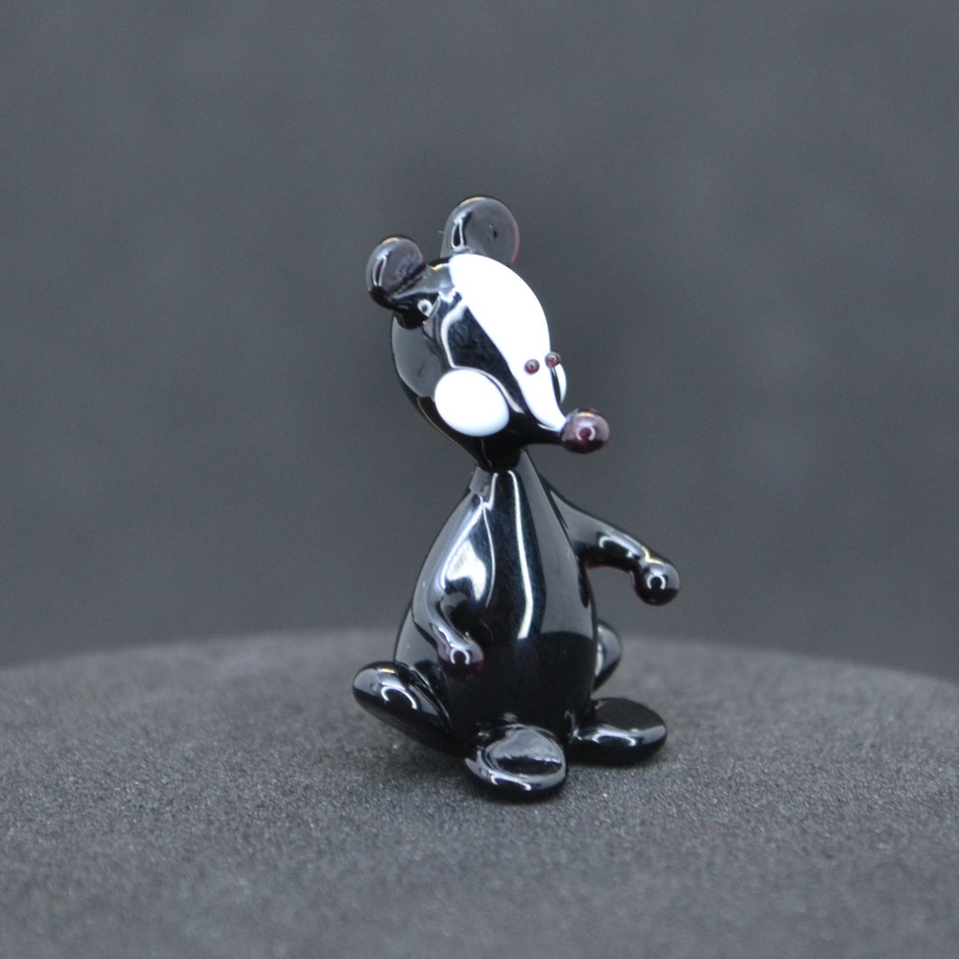 Art Glass Badger Statue Figurine Small Badger Sculpture Blown Glass ...