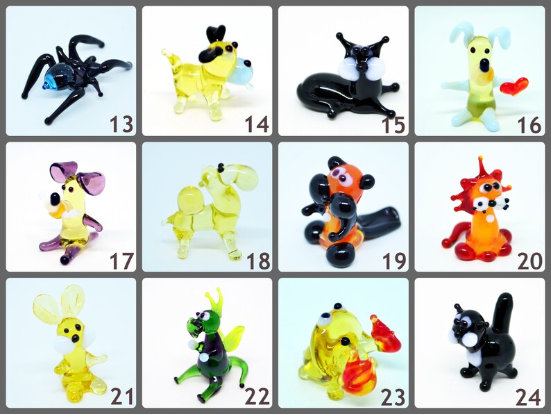 Small Glass Animals Miniature Mini figurines glass animals | Etsy