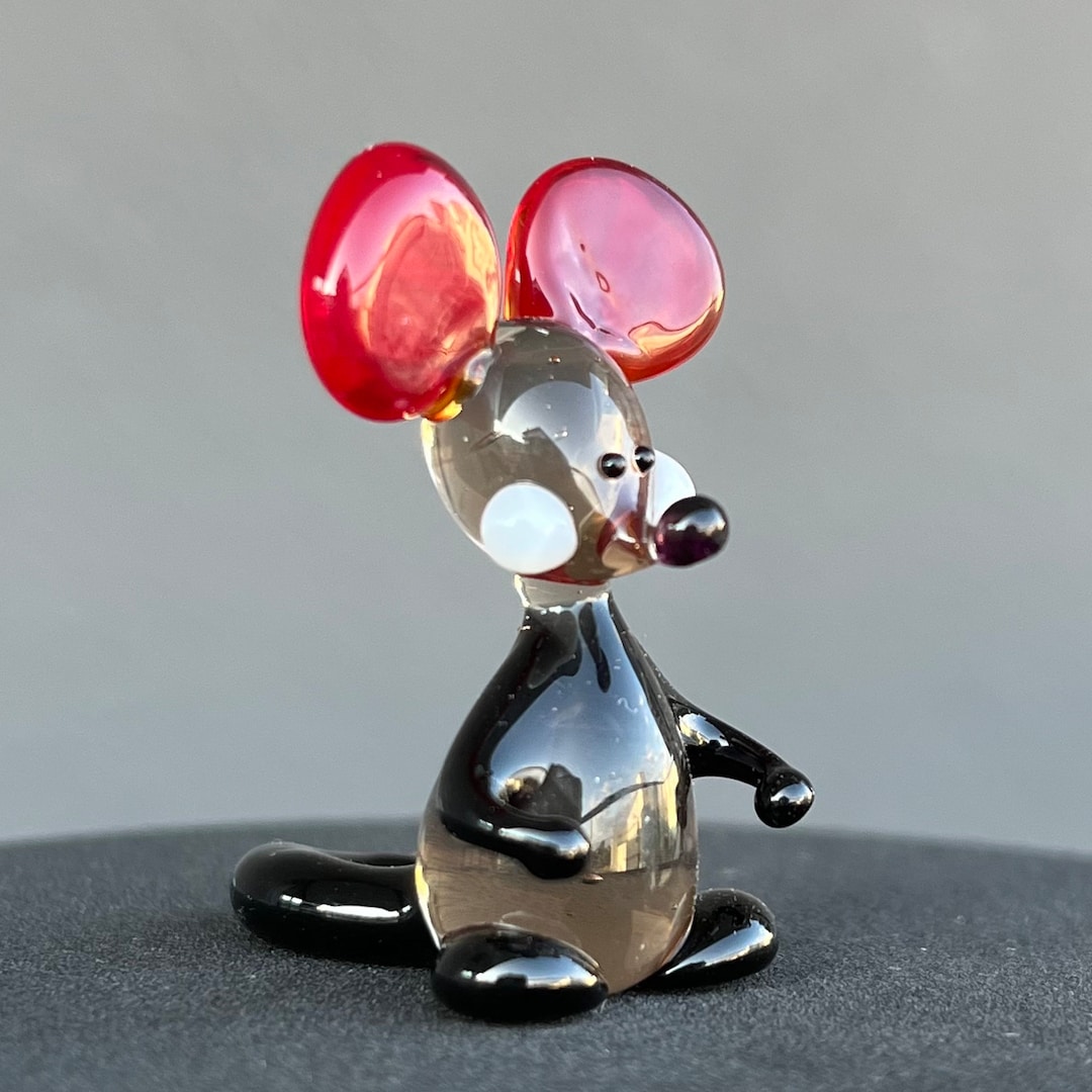 Glass Mouse Miniature Statue Figurine Blown Glass Mouse Statue Micro ...