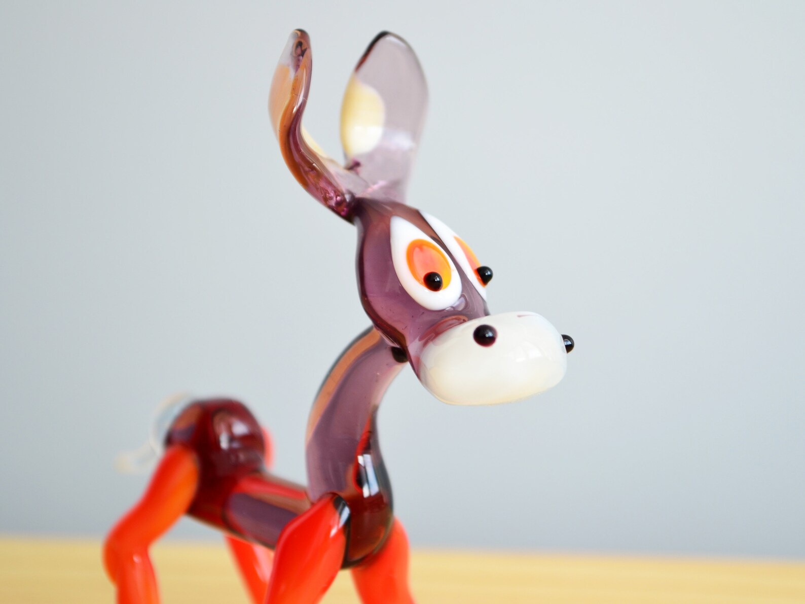 Glass Donkey Figure Animals Figurine Purple Donkey Glass Art - Etsy