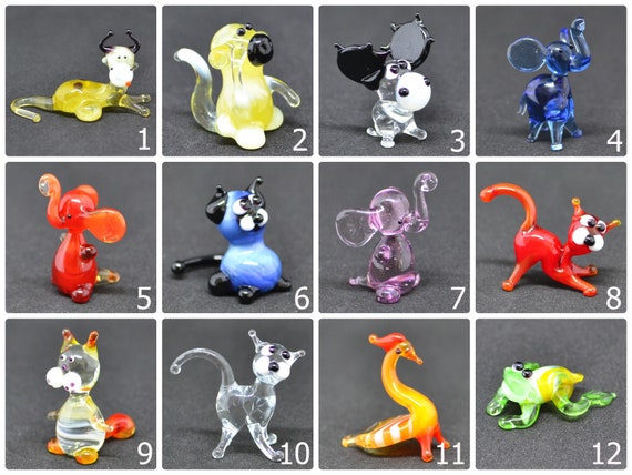 Small Glass Animals Figurine Tiny Little Glass Dollhouse - Etsy UK
