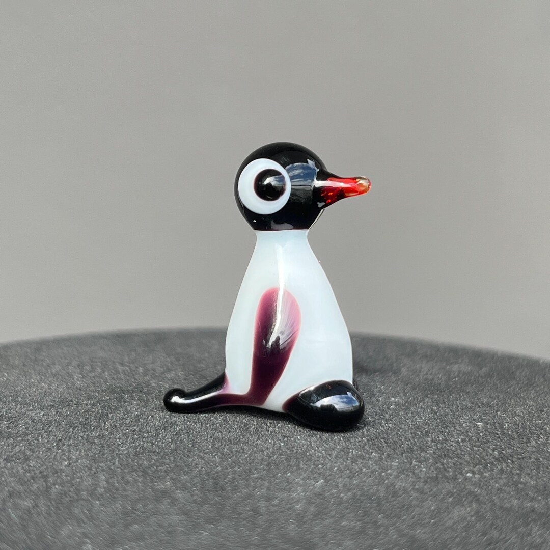 Glass Penguin Figurine – Hand Blown Art Glass Penguin Sculpture – Small ...