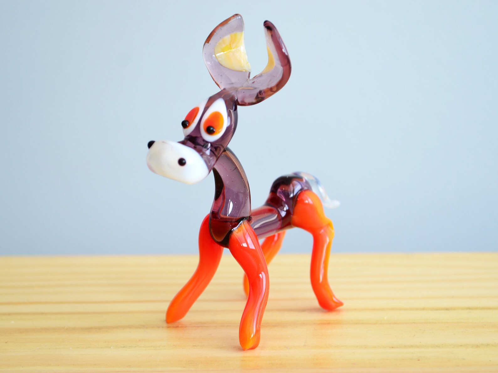 Glass Donkey Figure Animals Figurine Purple Donkey Glass Art - Etsy
