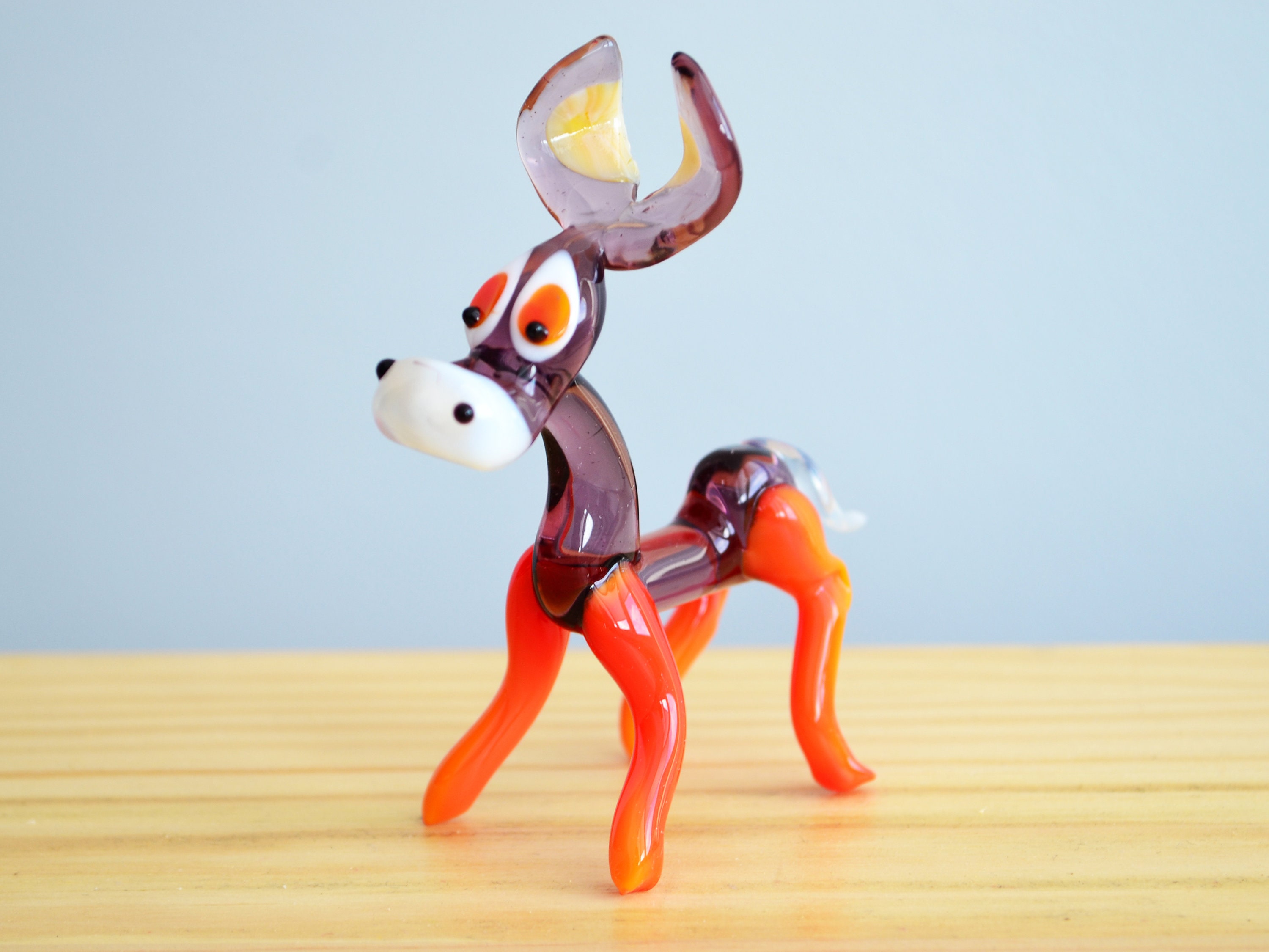 Glass Donkey Figure Animals Figurine Purple Donkey Glass Art | Etsy