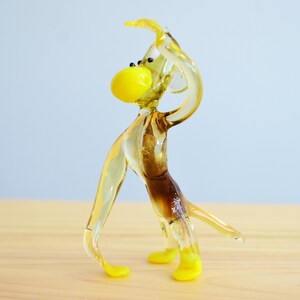 Glass Monkey Figurine Yellow Glass Monkey Animal Collectible - Etsy