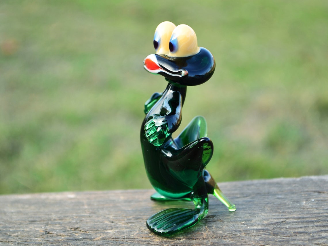 Glass Frog Figurine Animals Glass Frog Sculpture Artglass Toy - Etsy