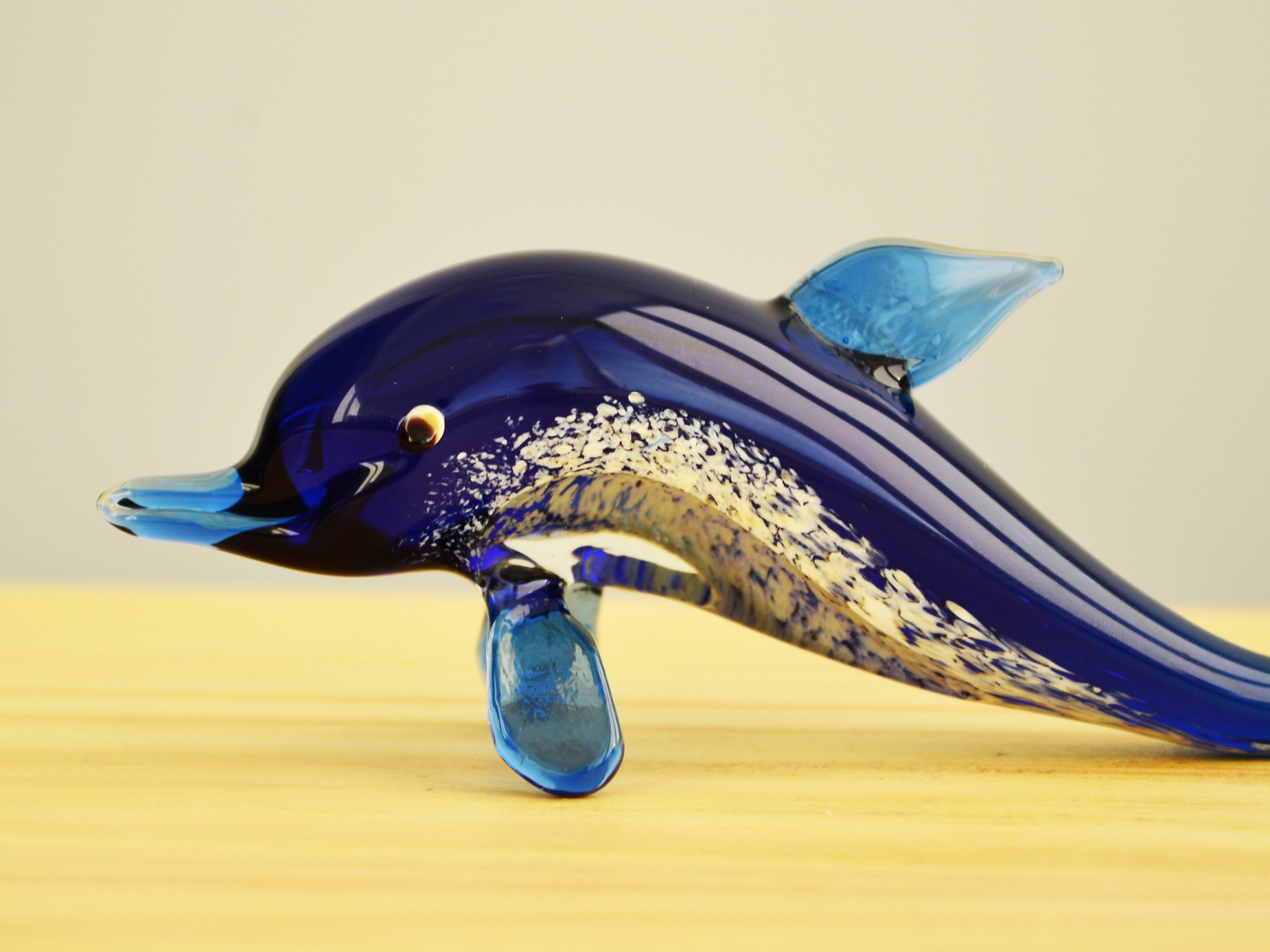 Blue Glass Dolphin Gigurine Glass Sea Animals Dolphins Gift | Etsy