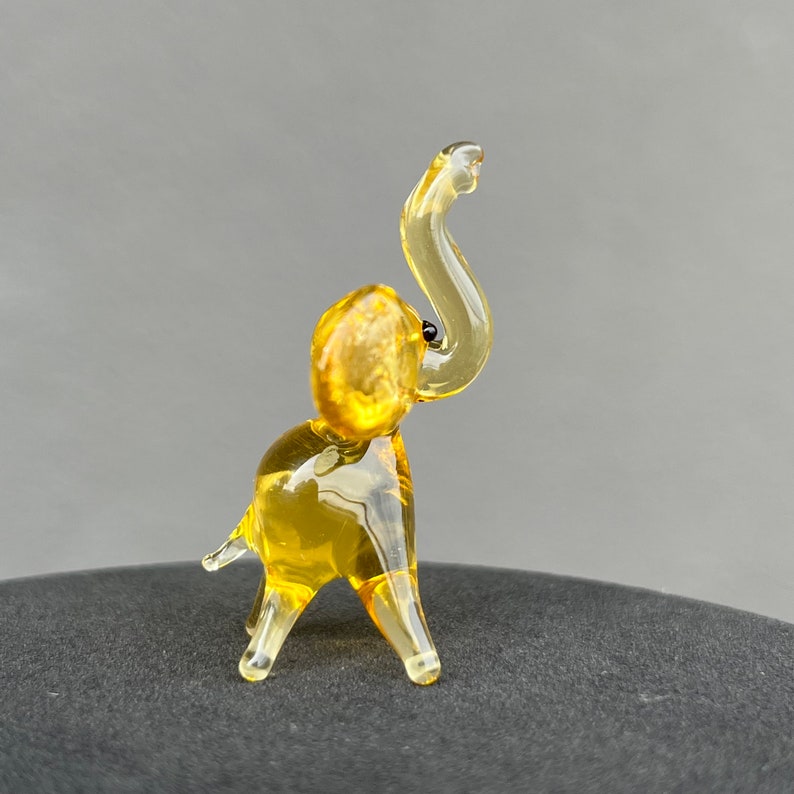 Mini Glass Elephant Figurine – Tiny Elephant – Dollhouse Animal ...