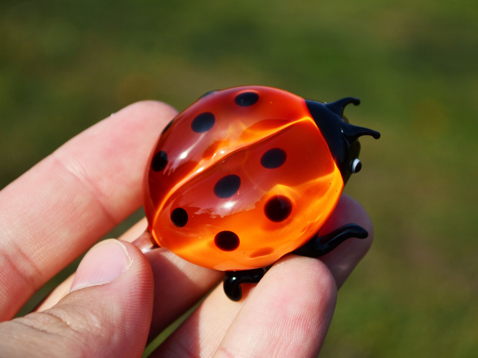 2.2 Inch Glass Ladybug Figurines Blown Dollhouse Ladybug - Etsy
