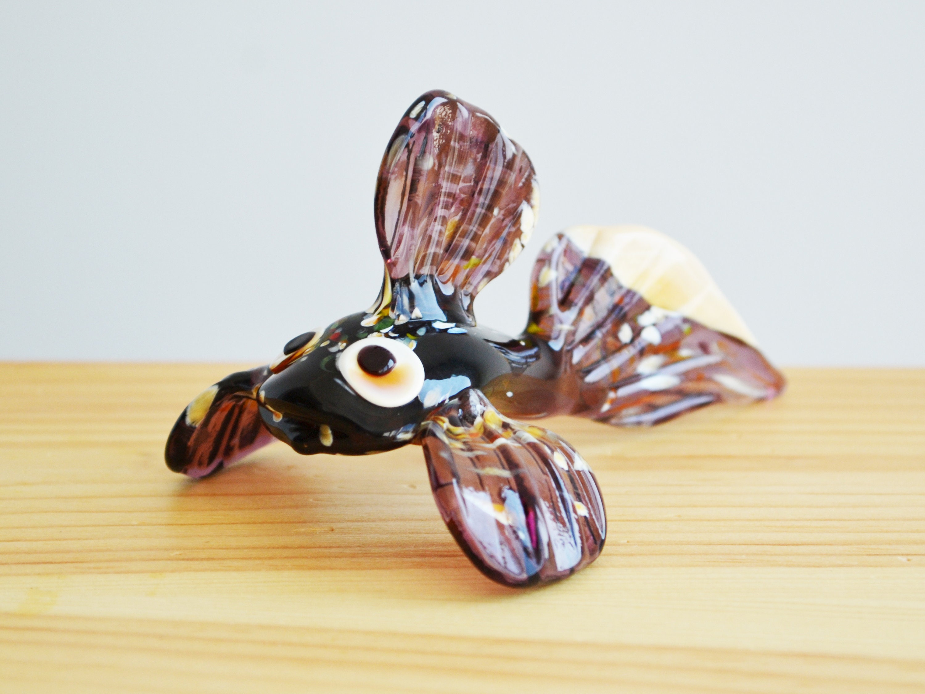 Purple Glass Fish Figurine Sea Animals Glass Blowing Fish - Etsy