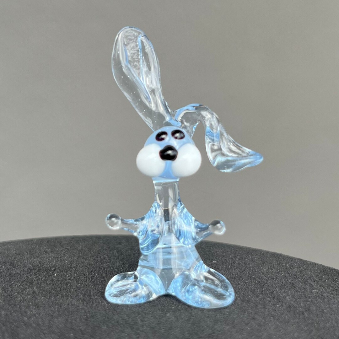 Glass Bunny Figurine Blown Glass Bunny Statue Micro Glass Bunny Figure ...