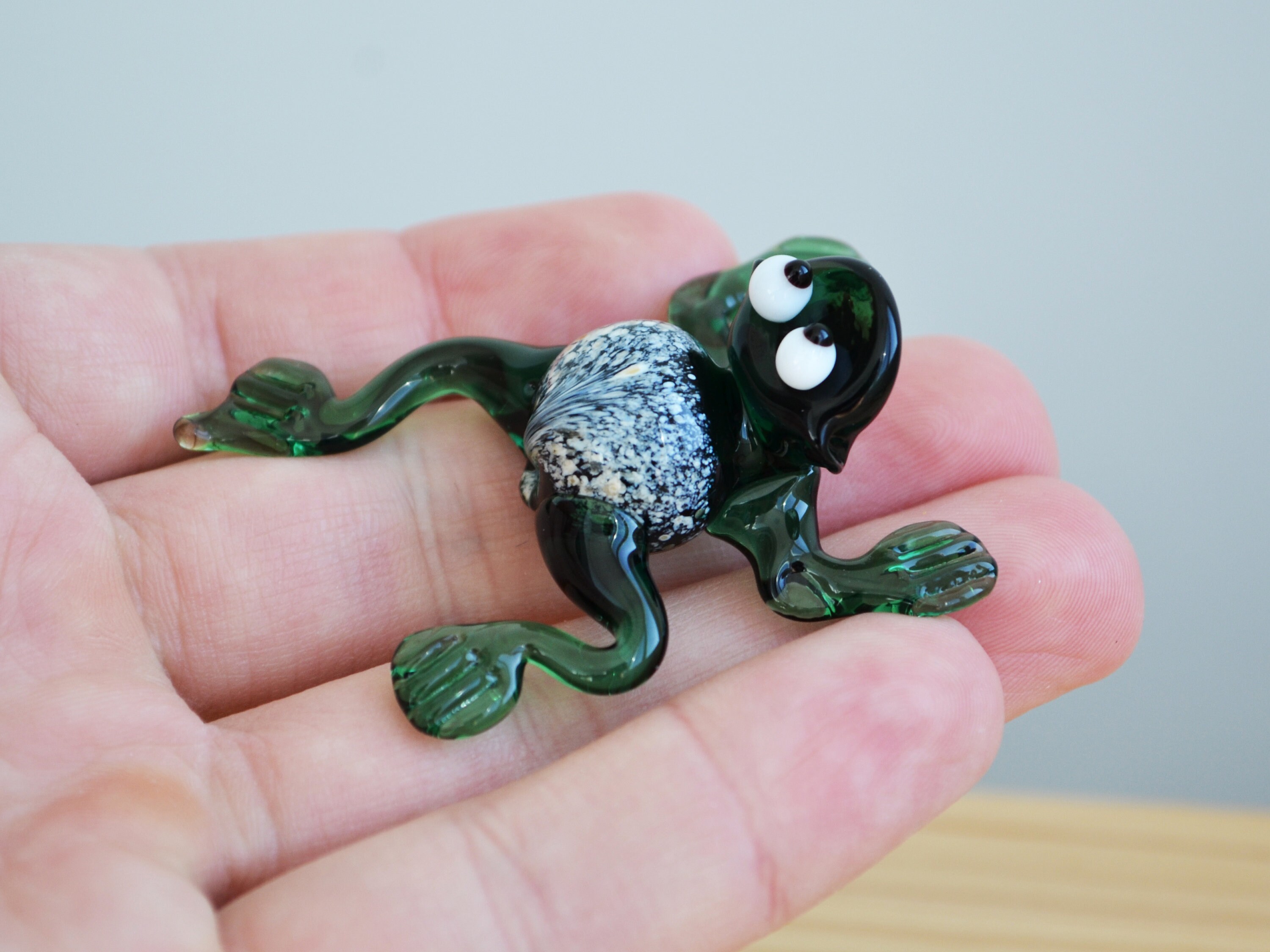 Fast Free Shipping TINY CRYSTAL FROG HAND BLOWN CLEAR GLASS ART ...