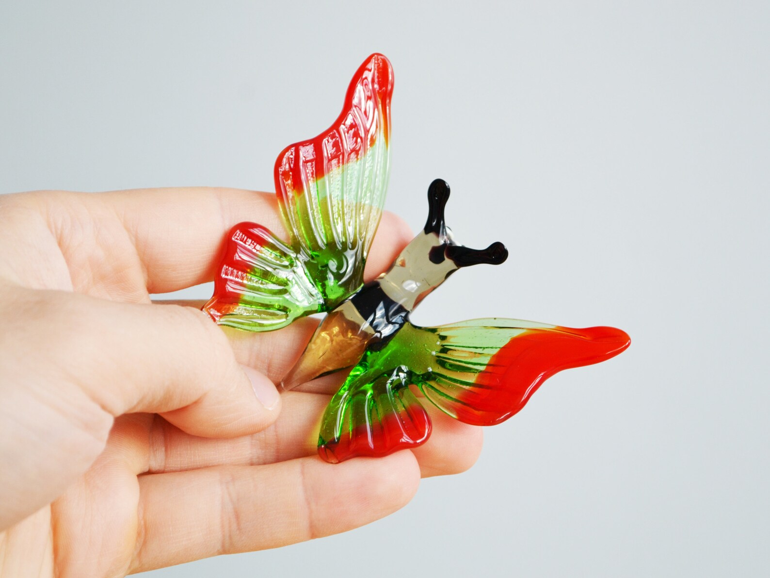 Glass Butterfly in Glass Fused Glass Animals Figurines Garden | Etsy