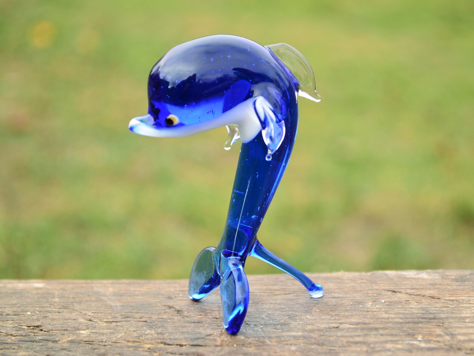 Blue Glass Dolphin Figurine Blown Animals Glass Dolphins | Etsy