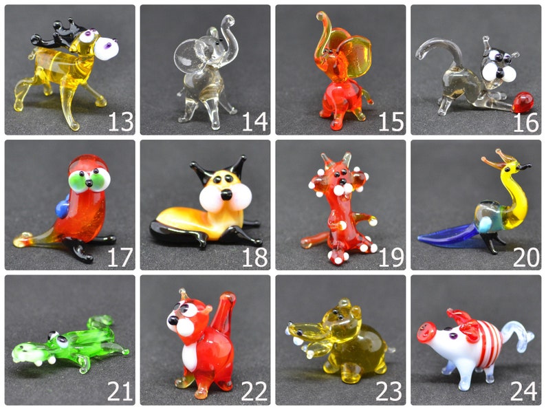 Small Glass Animals Miniature Mini Figurines Glass Animals - Etsy