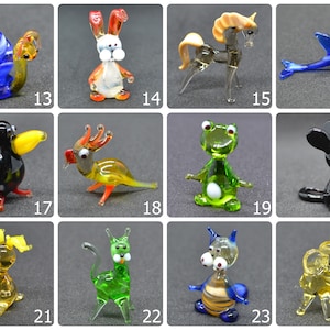 Small Glass Animals Miniature Mini Figurines Glass Animals - Etsy