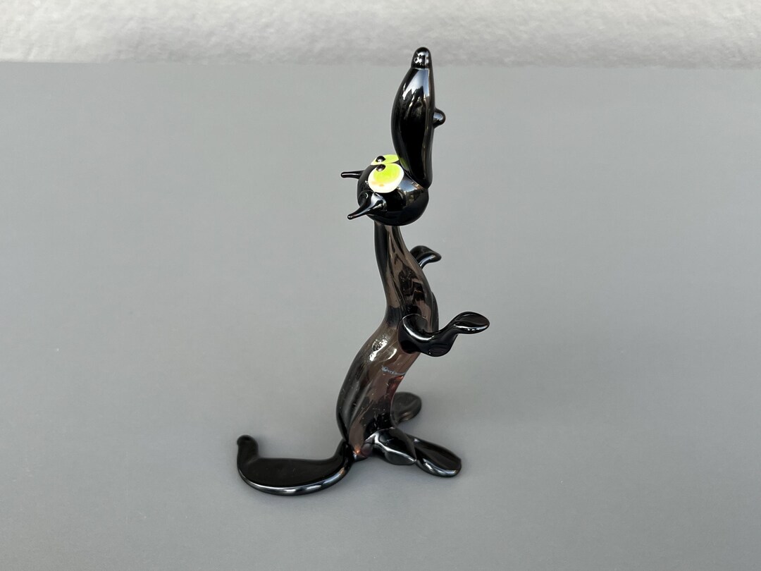 Glass Wolf Figurine | Handcrafted Glass Wolf Sculpture | Blown Glass ...